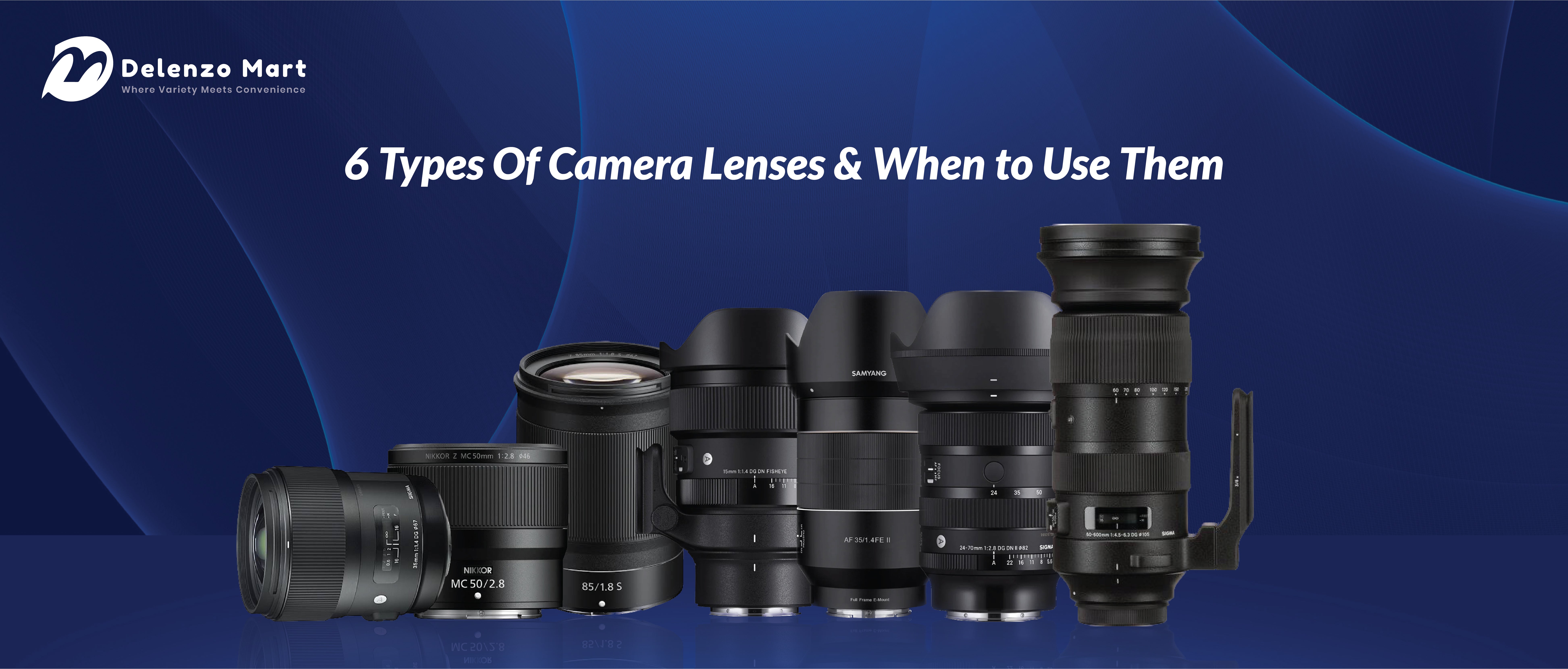 6 Types Of Camera Lenses & When to Use Them – DelenzoMart